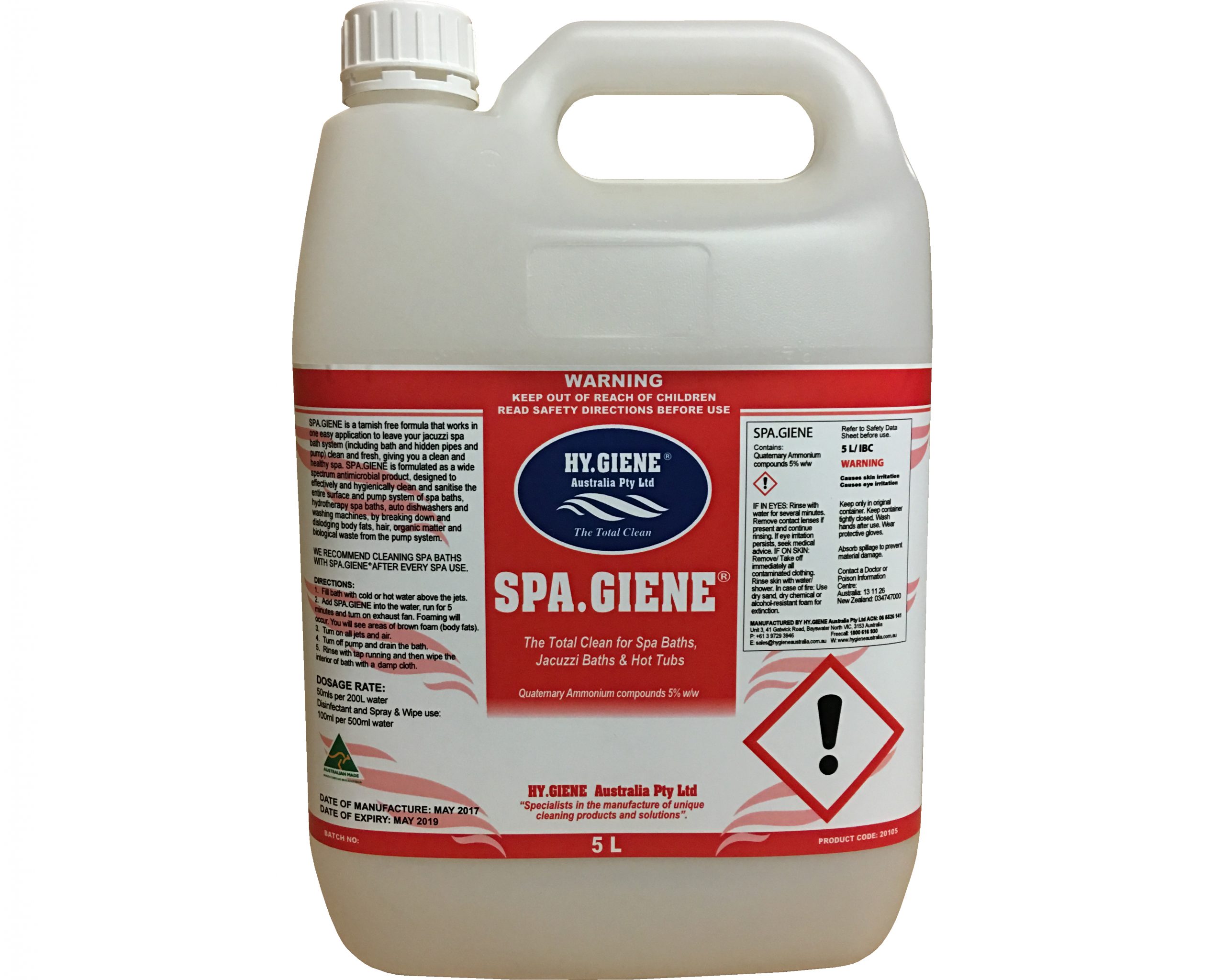 SPA.GIENE Spa Bath Cleaner & Sanitiser - HY.GIENE AUSTRALIA