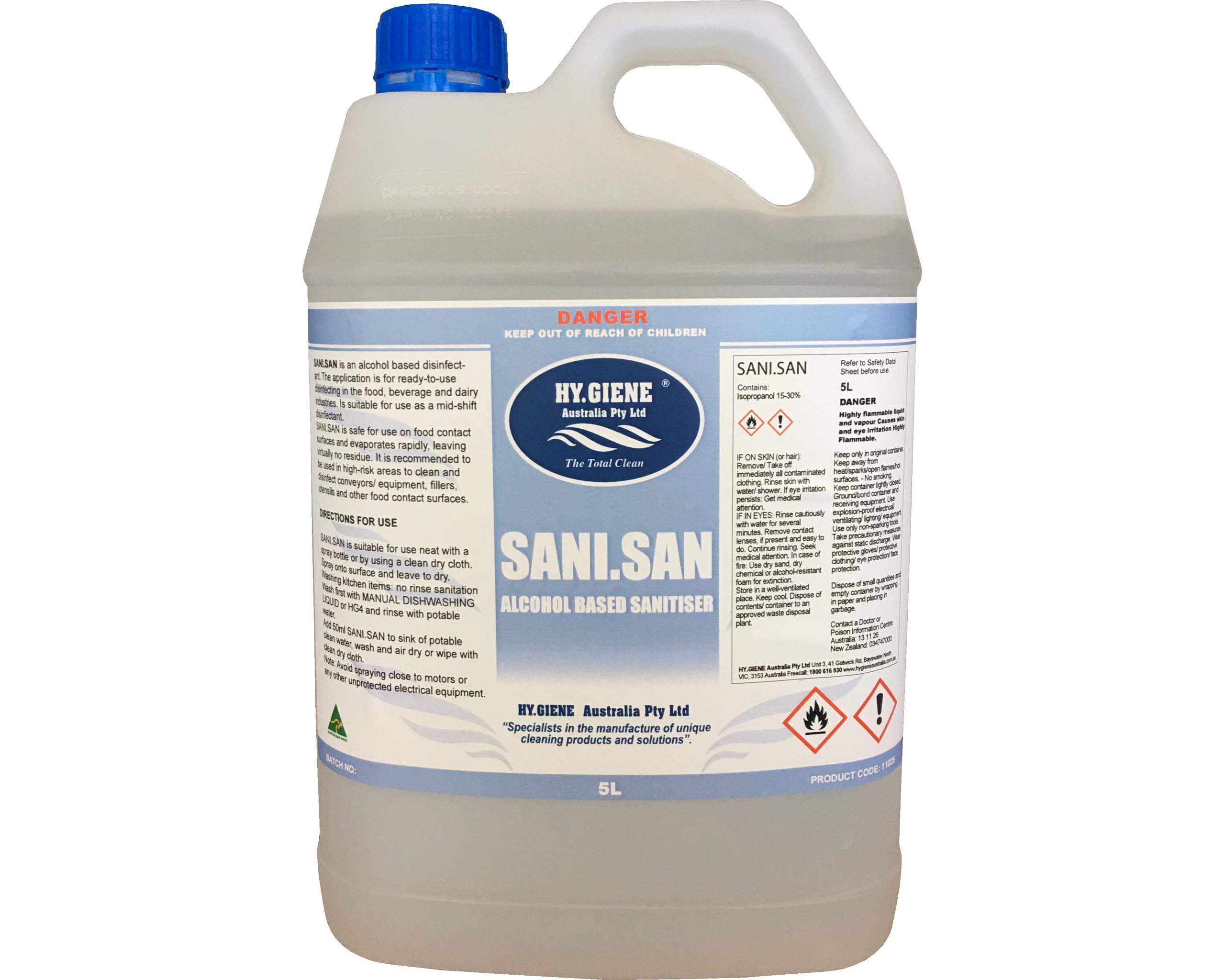 Alcohol surface sanitiser - SANI.SAN - HY.GIENE AUSTRALIA