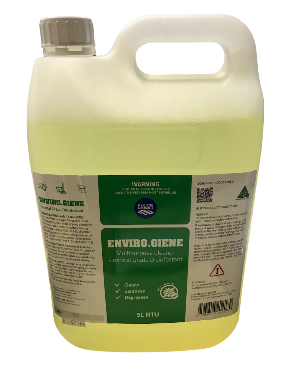 ENVIRO.GIENE Ready To Use 5L - HY.GIENE AUSTRALIA